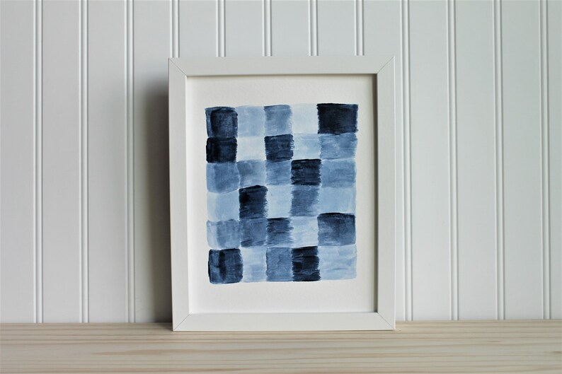 Navy Abstract Painting, Navy Abstract Wall Art, Minimalist Print, Navy ...