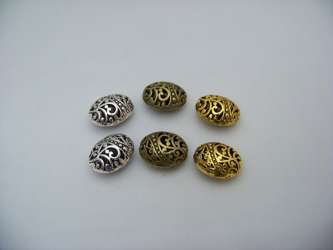 Tibetan Ellipse Shaped Hollow Spacer Beads Finds/3051 - Etsy