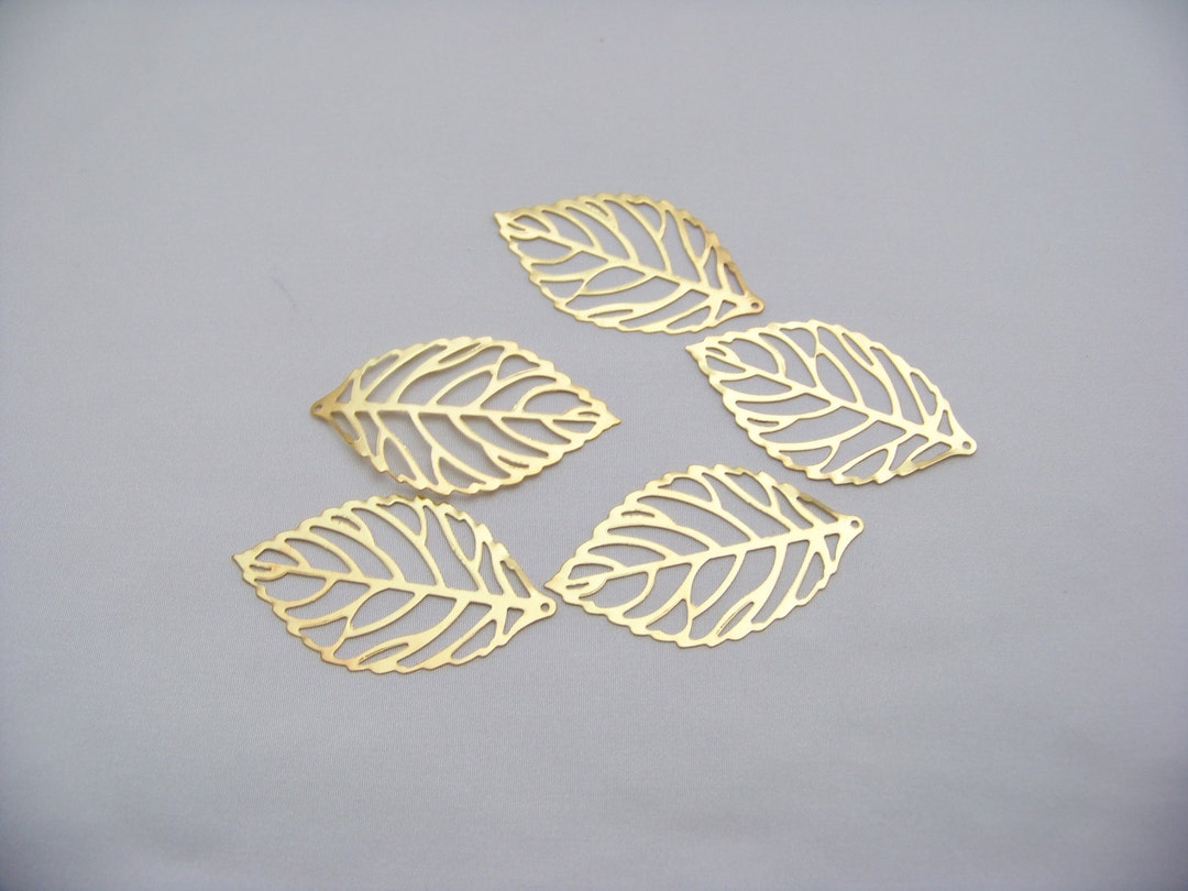 Gold Metal Cut Out Leaves 4832 - Etsy
