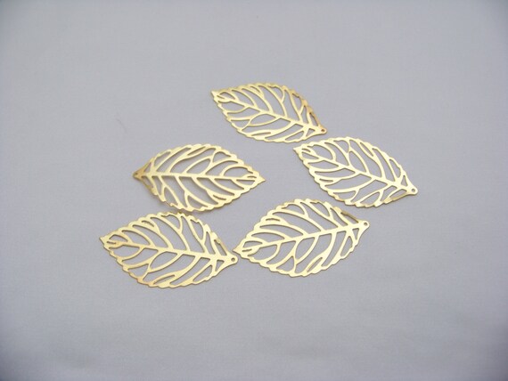 Gold Metal Cut Out Leaves 4832 - Etsy