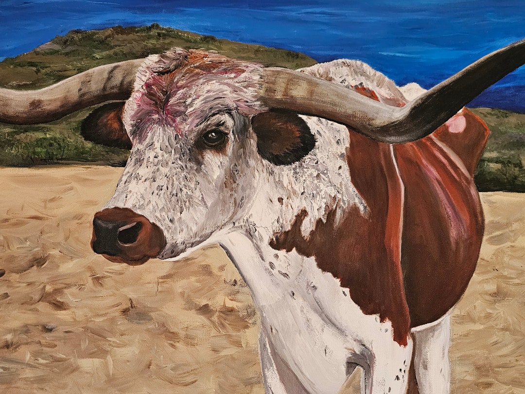 Steer Painting, Original,"bandera Brother" - Etsy