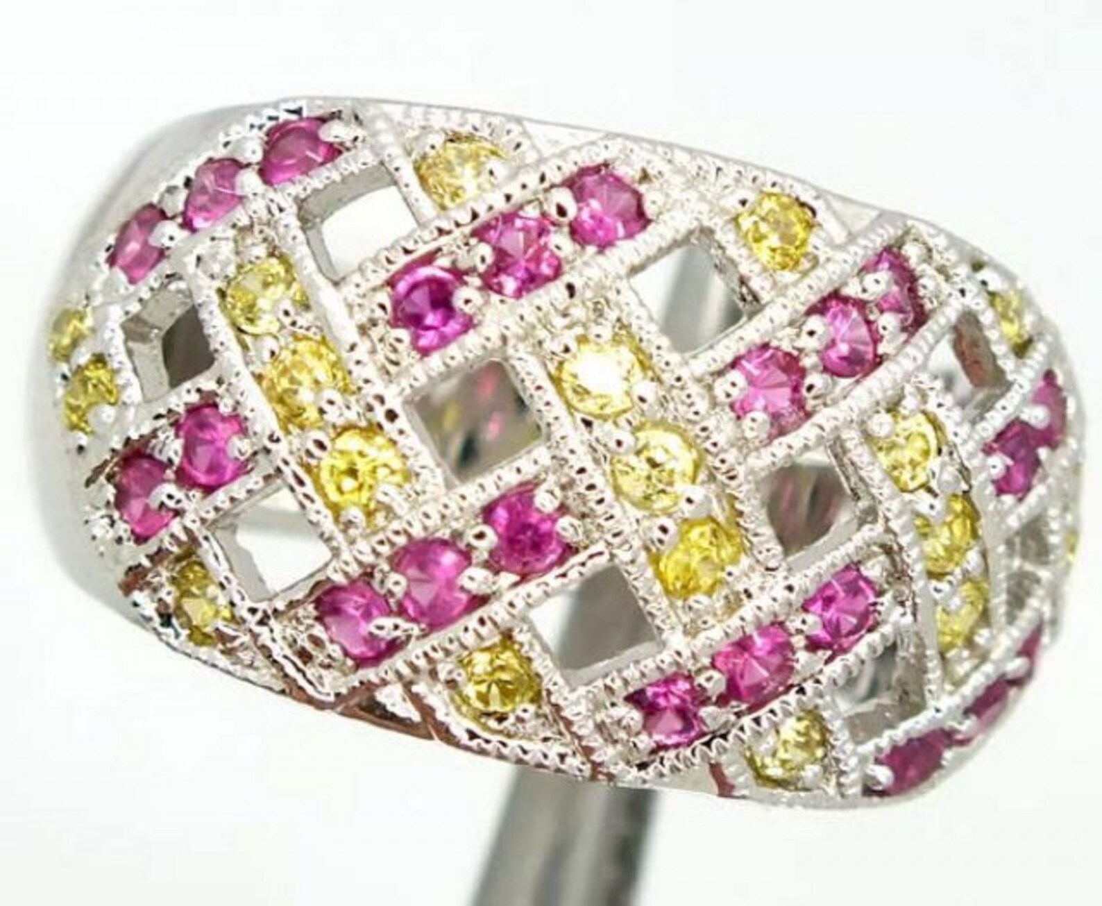 Genuine Ruby and Sapphire Ring. Sterling Silver. Size 7 - Etsy