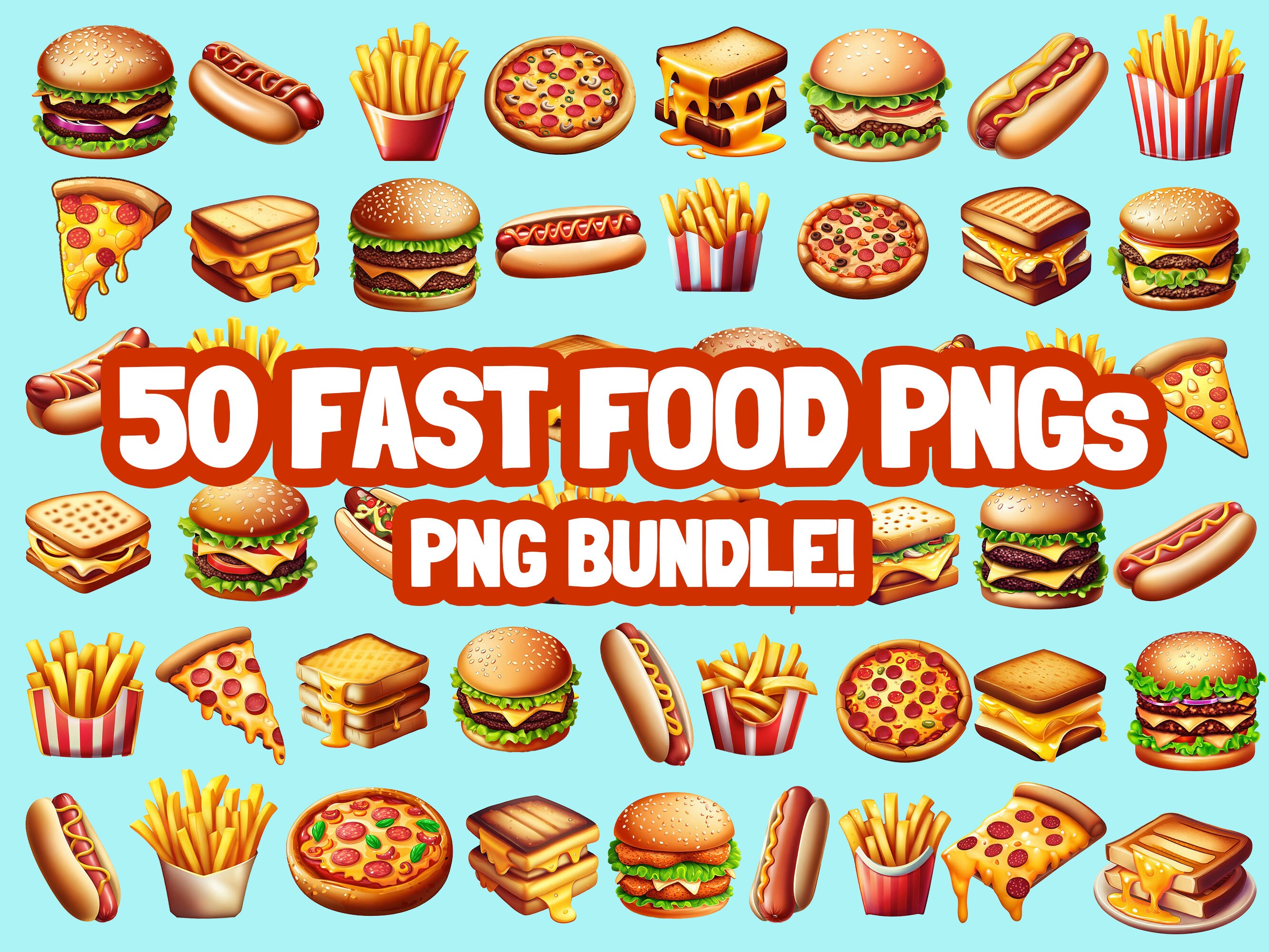 Fast Food PNG Pack! Fast Food PNG, Fast Food SVG, Fast Food Clipart ...