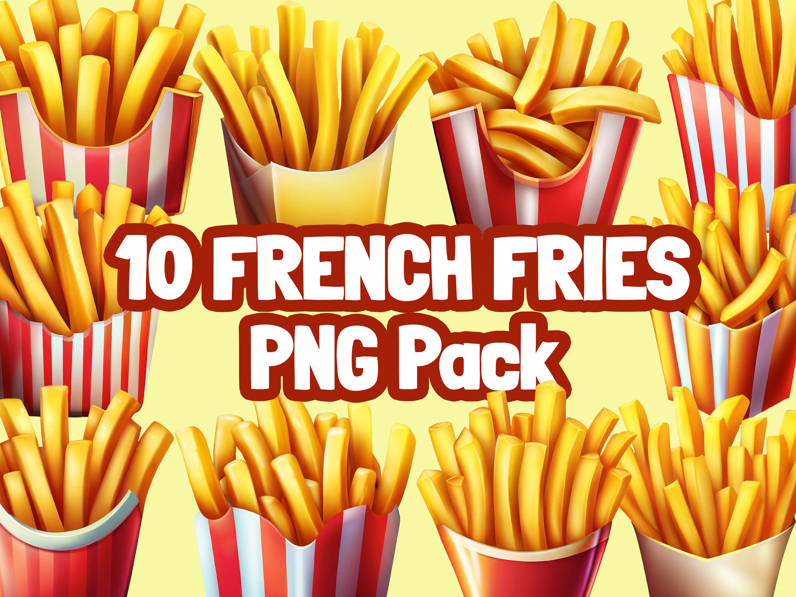 French Fry PNG Pack French Fries French Fry Illustrations - Etsy