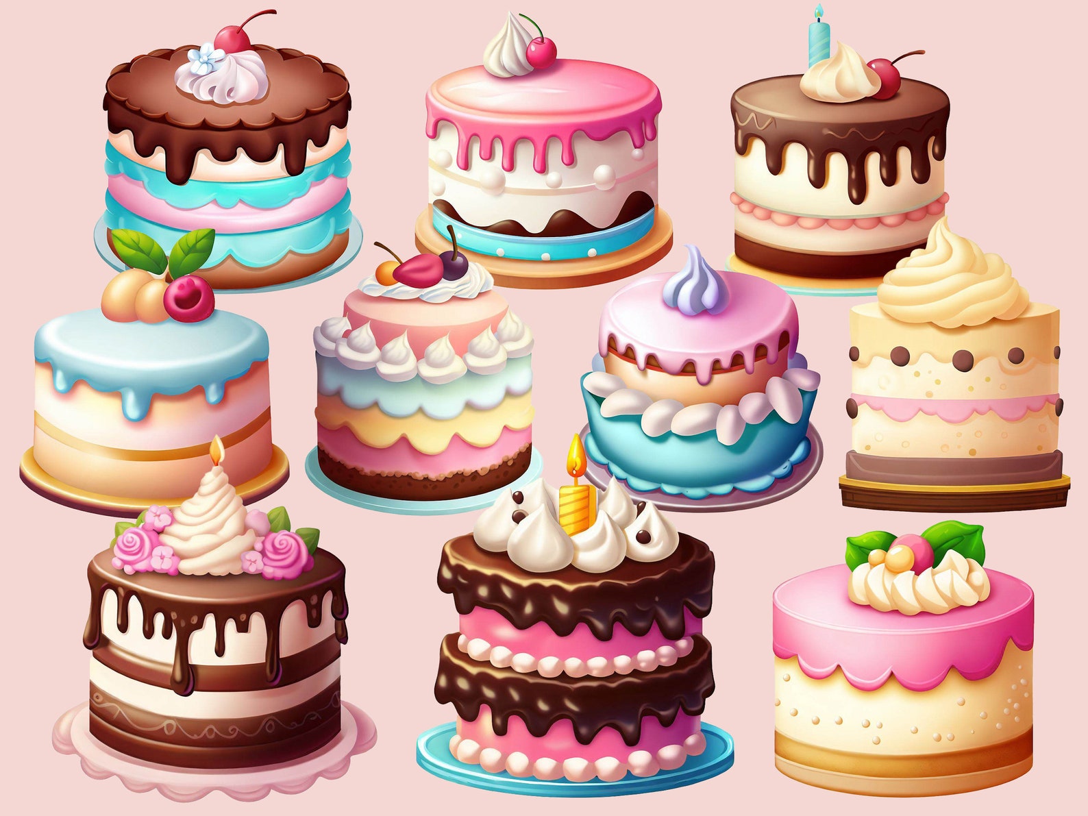 Cake PNG Pack! Cake Png Pack, Cakes, Cake Illustrations, Cake Drawings ...