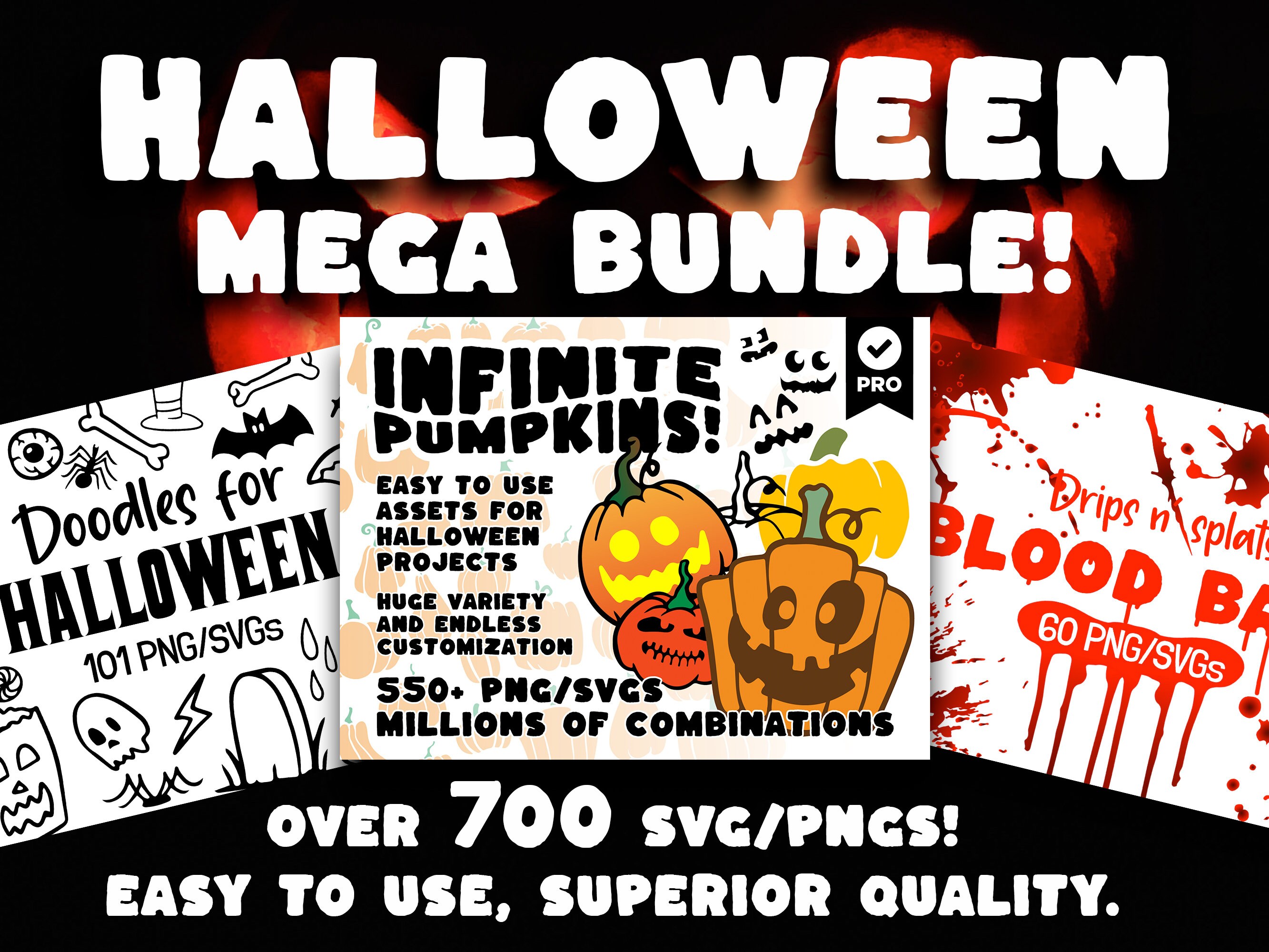 Halloween SVG Bundle! 600+ Svg Png Pack! Fall Svg, Halloween Svg Bundle ...