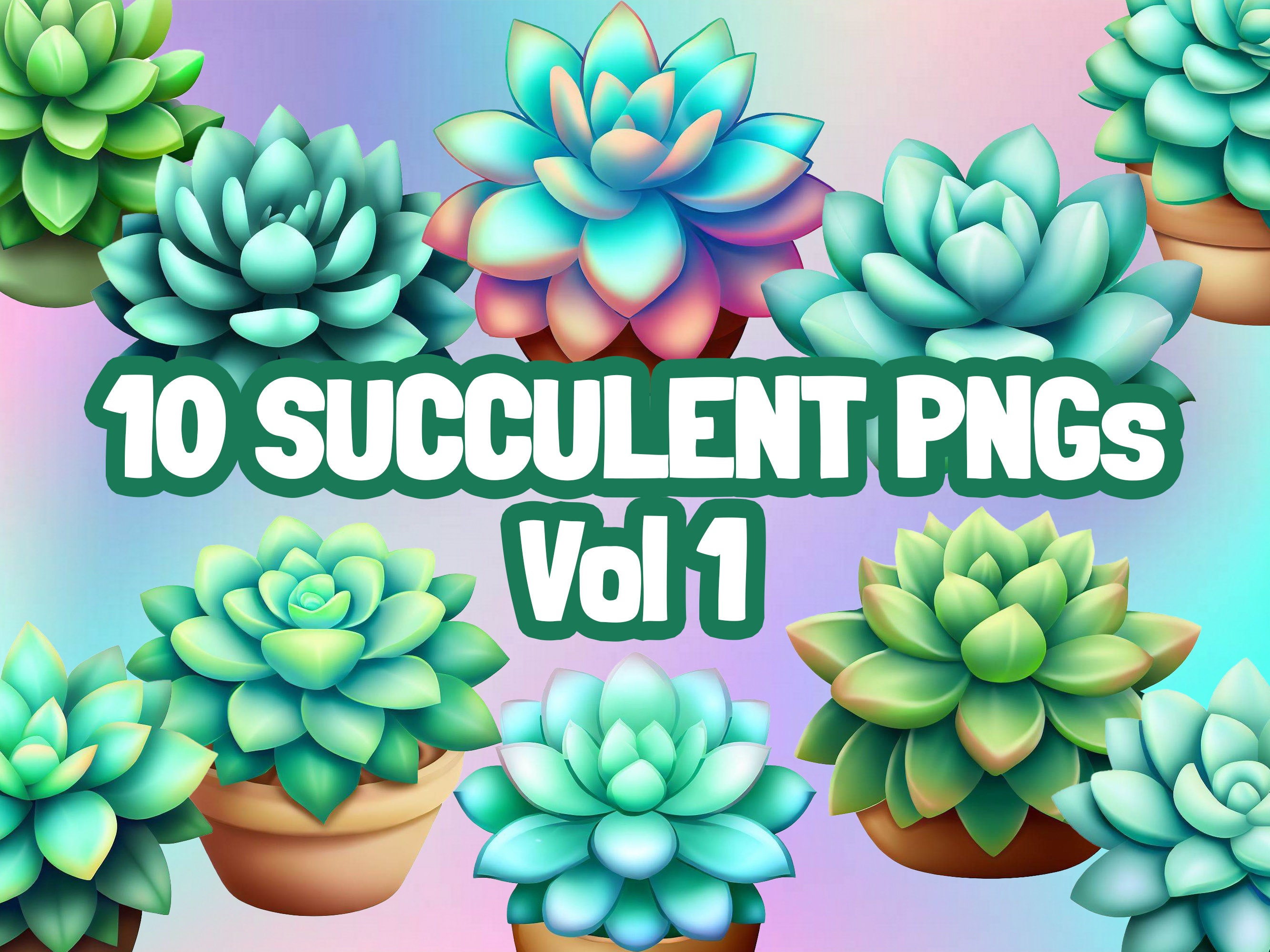 Succulent Illustration PNG Pack Succulent Png, Foliage Png, Botanical ...