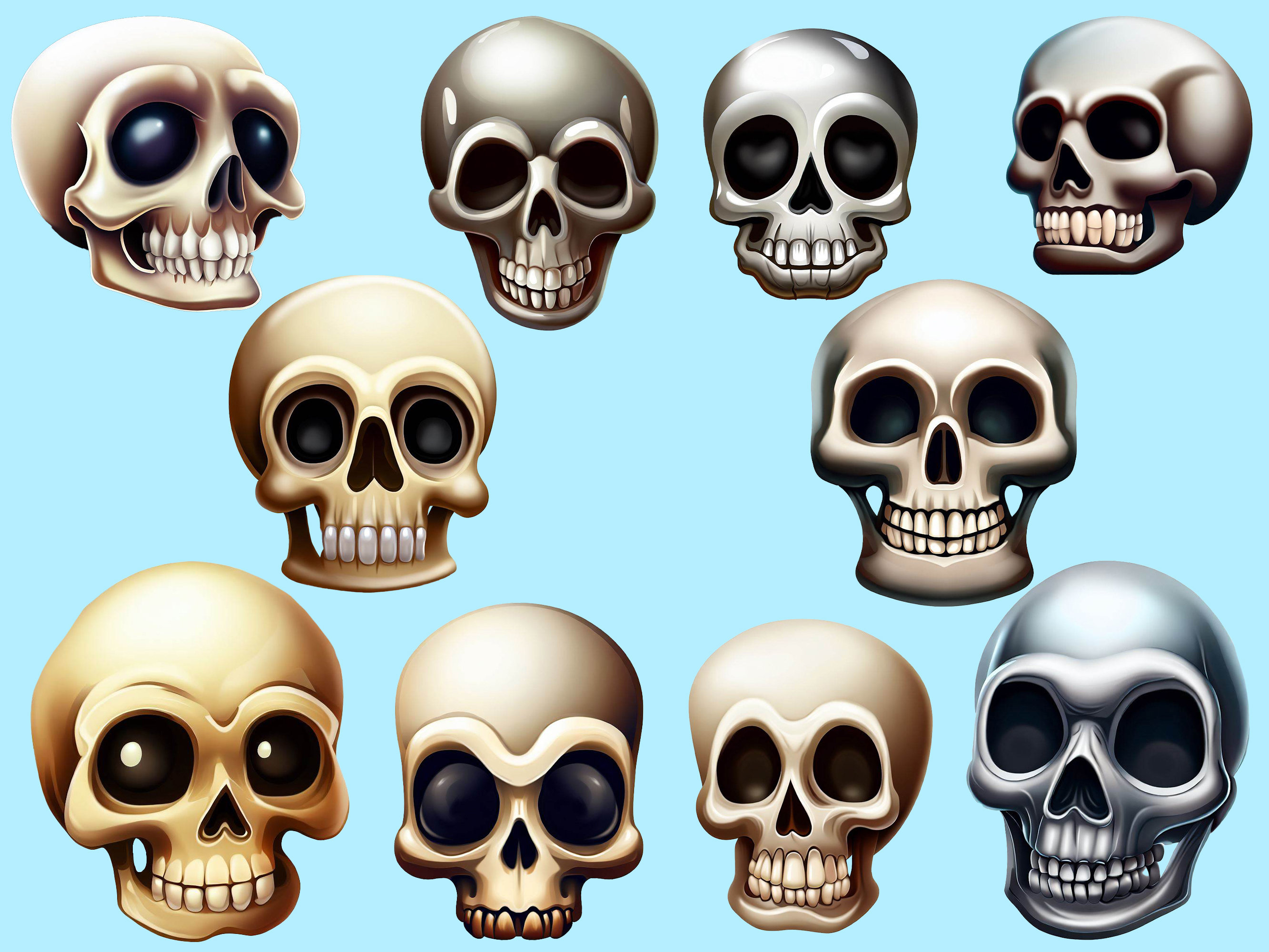 Skull PNG Pack Skull PNG, Skull SVG, Skull Clipart, Skull, Skull ...