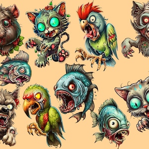 Zombie Pets PNG Pack! Zombie PNG, Zombie SVG, Zombie Clipart, Zombie ...