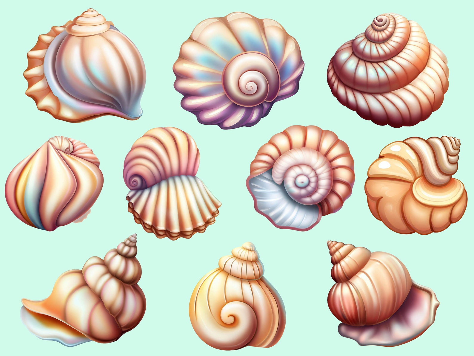 Sea Shell PNG Pack Sea Shell PNG Sea Shell SVG Sea Shell - Etsy