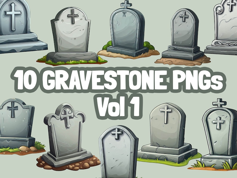 Graveyard PNG Pack! Gravestone PNG, Gravestone SVG, Gravestone Clipart ...