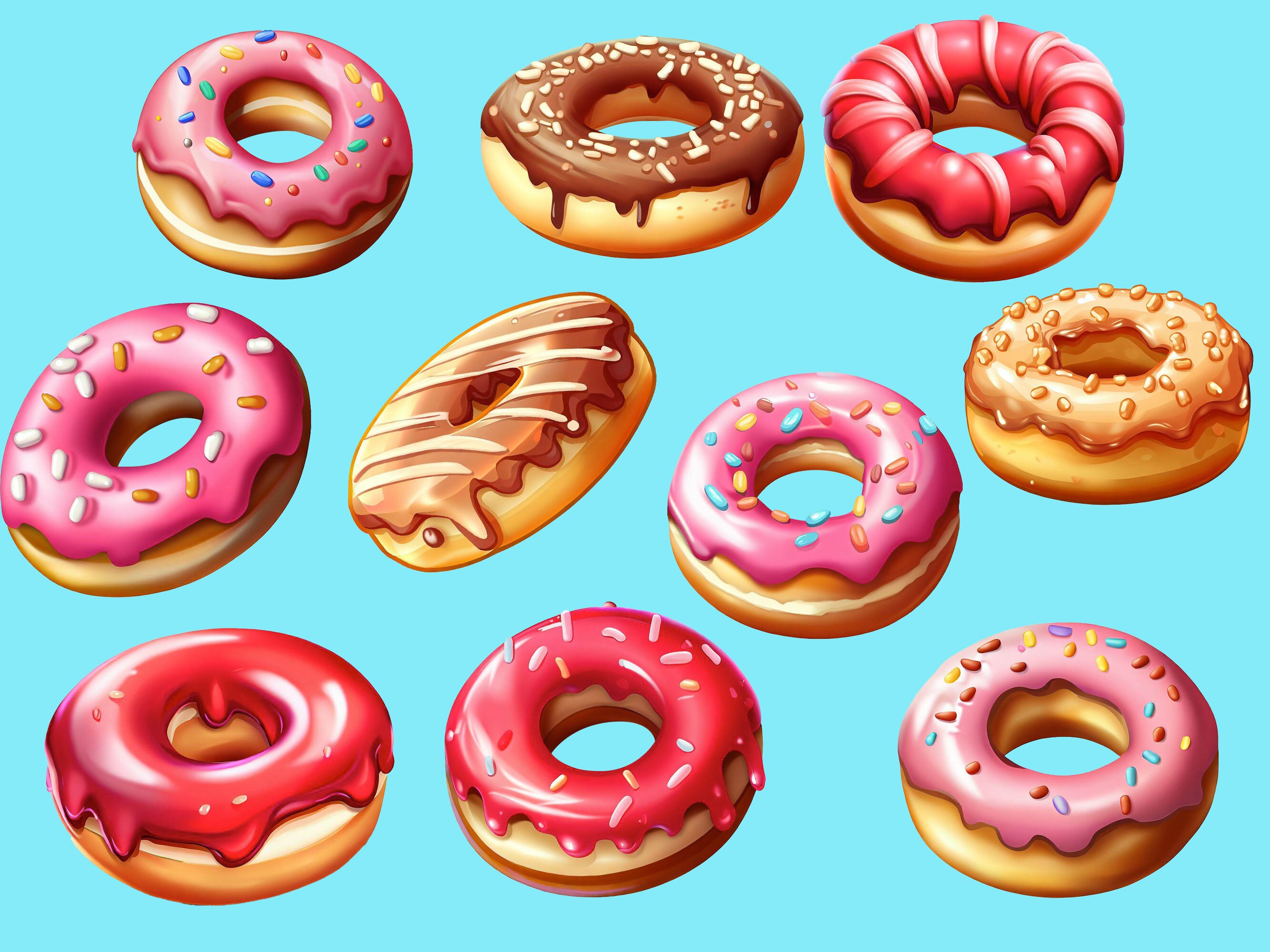 Donut PNG Pack Donut PNG, Donut SVG, Donut Clipart, Donut, Donut ...