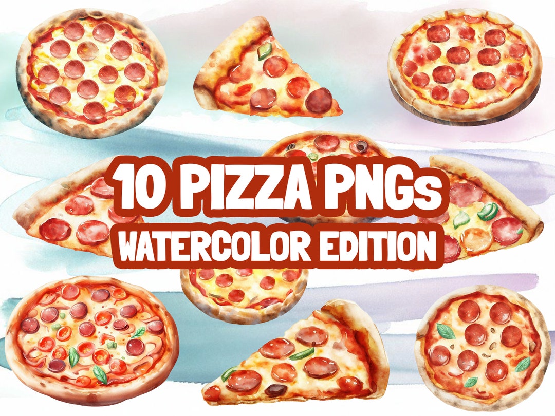 Watercolor Pizza PNG Pack! Pizza PNG, Pizza SVG, Pizza Clipart, Pizza ...