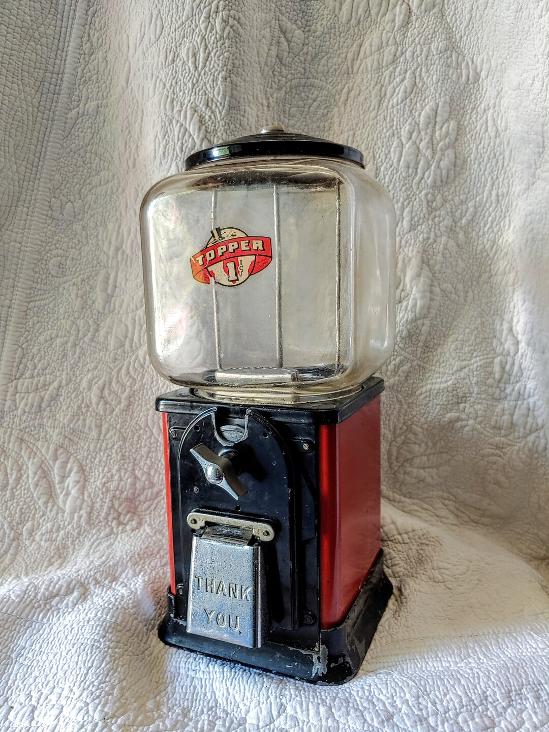 Vintage Victor Topper 1 Cent Gumball Machine, 1950's Gumball Machine ...