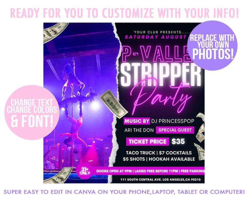 Stripper Party Flyer Club Flyer Event Flyer Template - Etsy