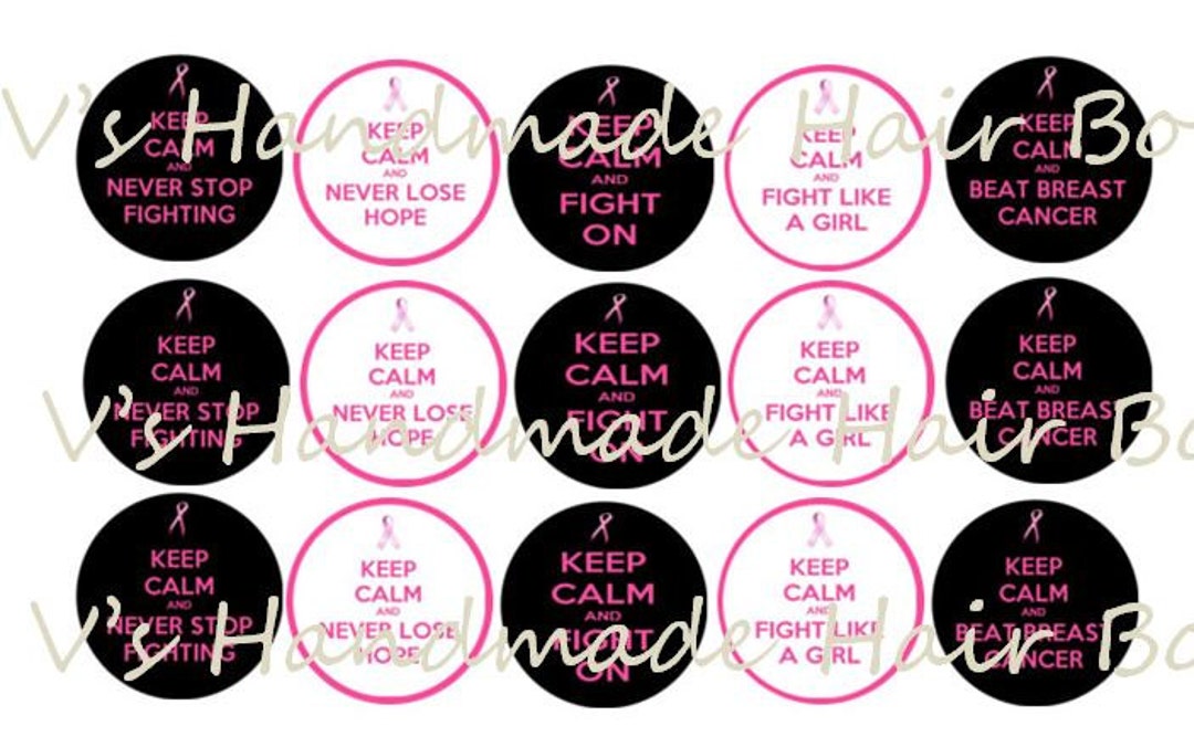 Keep Calm Breast Cancer Awareness Bottle Cap Images Instant Download - Etsy