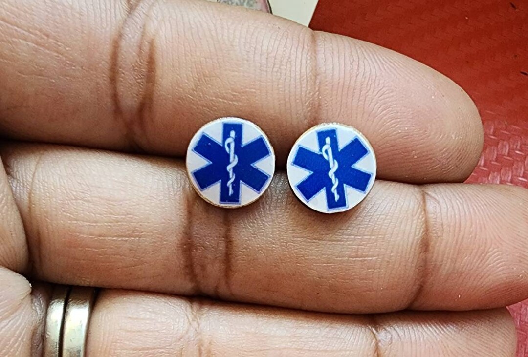 Paramedic EMT EMS Star of Life Earrings - Etsy