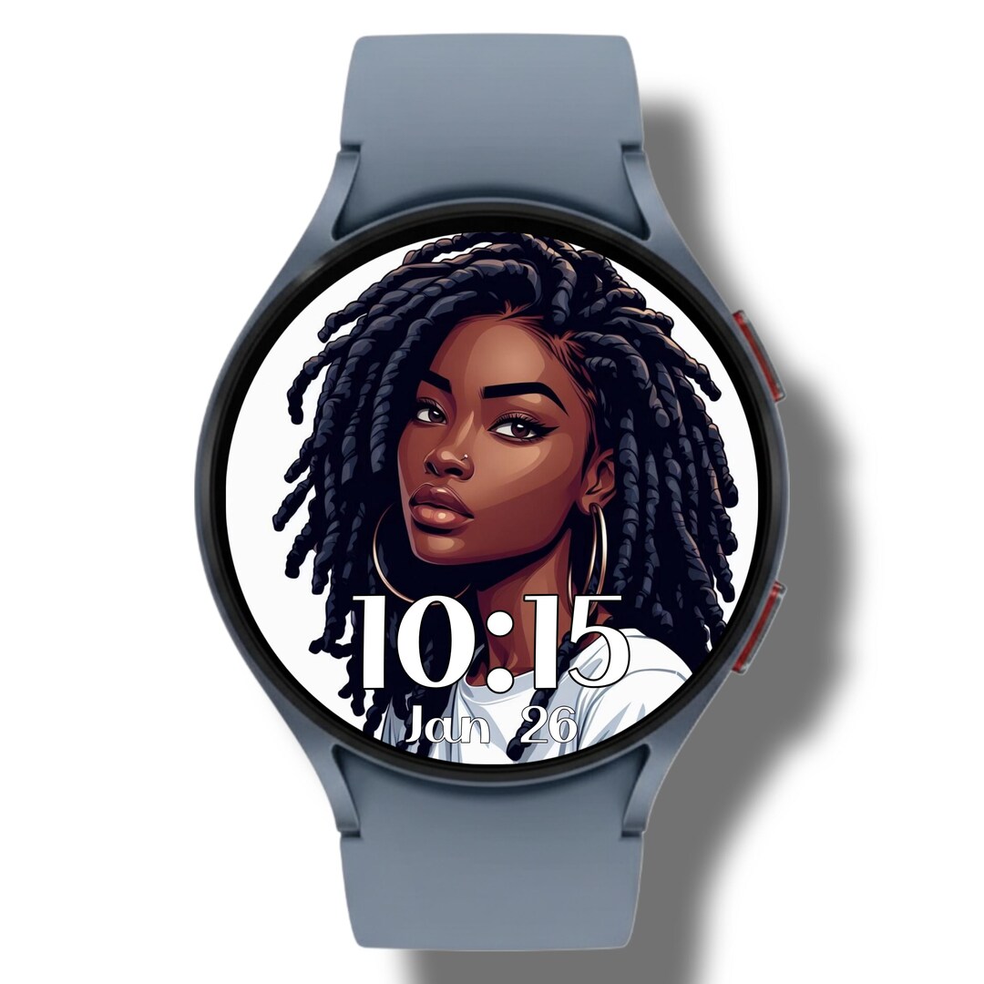 Black African Woman, Locs, Aesthetic Samsung Galaxy Watch Face Set ...