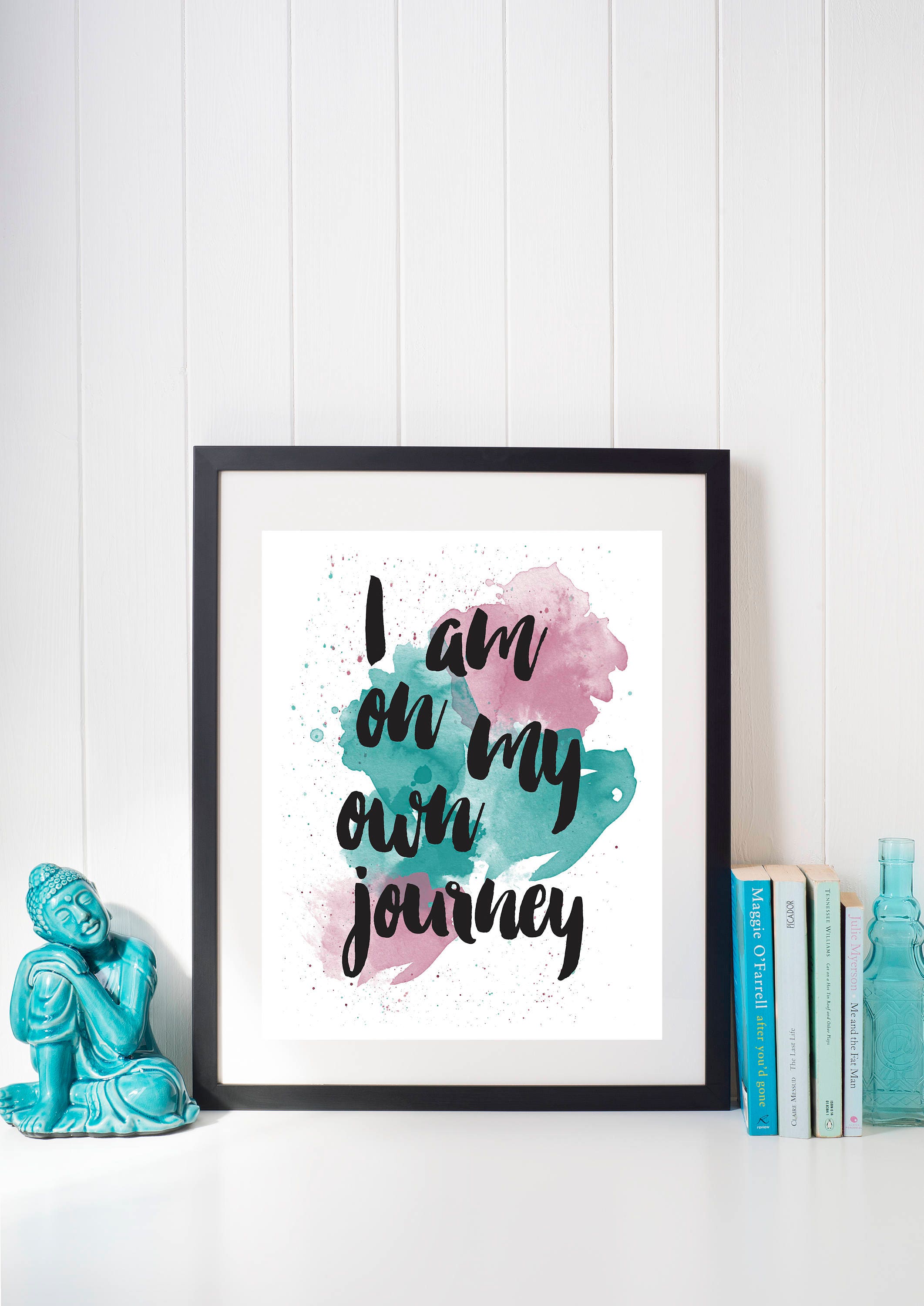 Printable Art, I Am on My Own Journey, Watercolor Print, Typographic ...