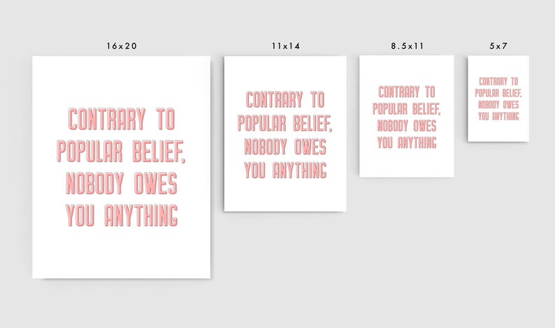 PRINTABLE ART Contrary To Popular Belief Typography Print | Etsy