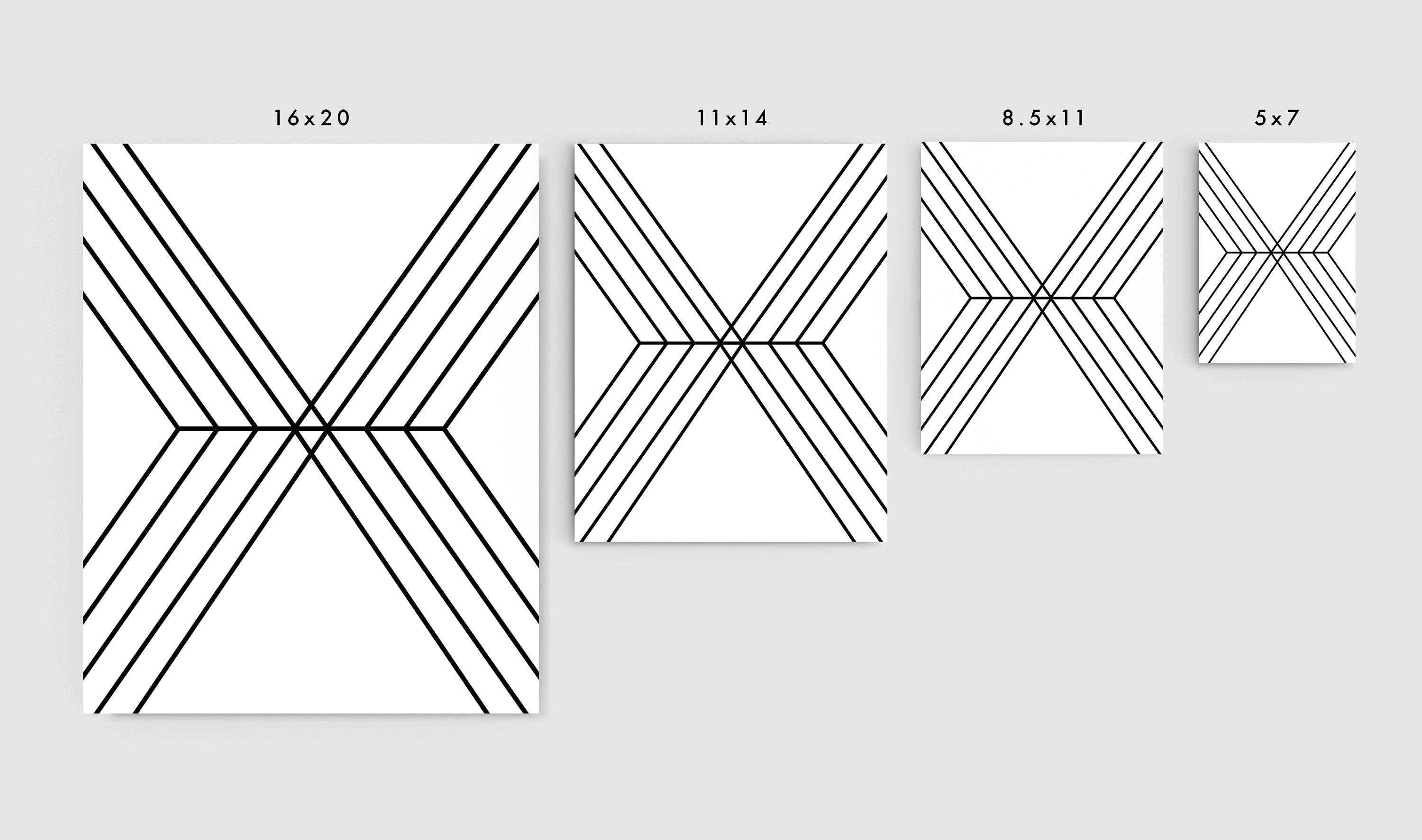 Minimalist Diagonal Geometric Art Print, Instant Download, Black and ...