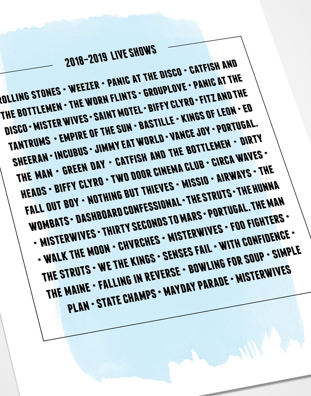 PRINTABLE ART – Design #1 Custom Concert List, Custom Concert Poster ...