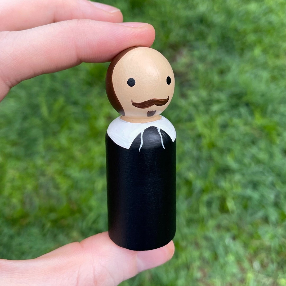 William Shakespeare Wooden Peg Doll People Shakespearian Playwright ...