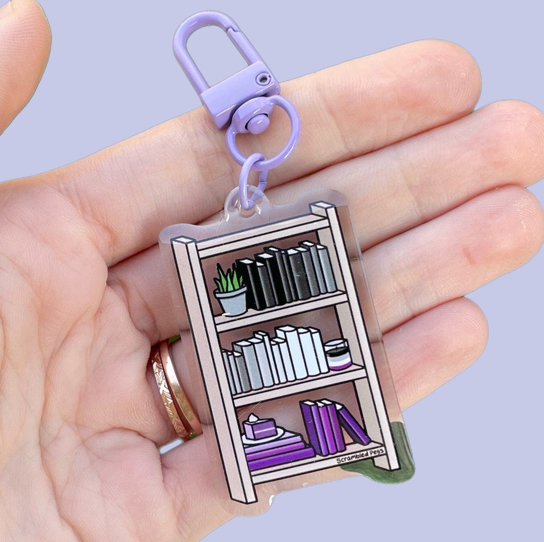 LGBTQ Asexual Ace Pride Bookshelf Acrylic Charm Keychain Subtle ...