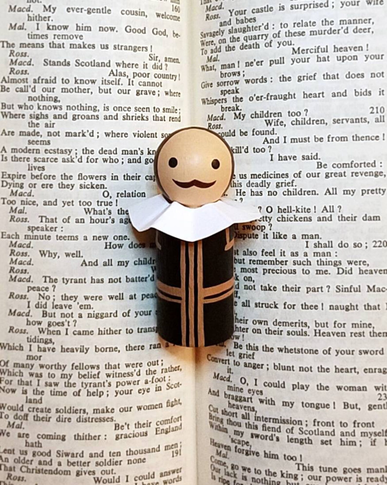 William Shakespeare Wooden Peg Doll People Shakespearian - Etsy
