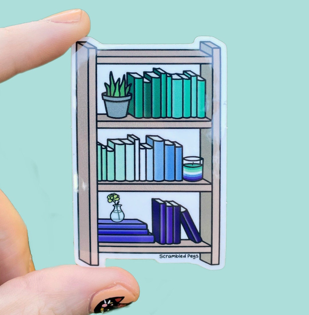 Gay Pride Bookshelf Bookcase Sticker Waterproof Dishwasher Safe Subtle ...