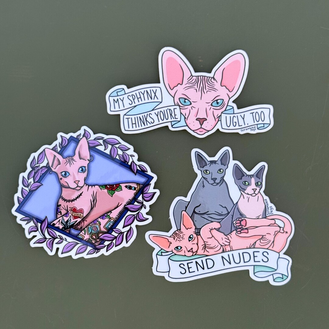 Sphynx Cat Sticker Pack Bundle - Etsy