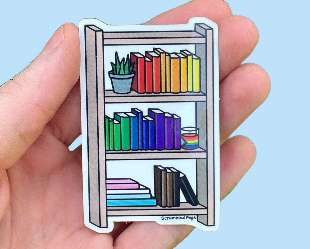 Progress Pride Bookshelf Bookcase Sticker Waterproof Dishwasher Safe ...