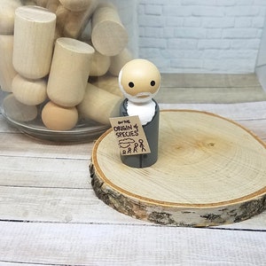 Charles Darwin Wooden Peg Doll Theory of Evolution Origin of Species ...