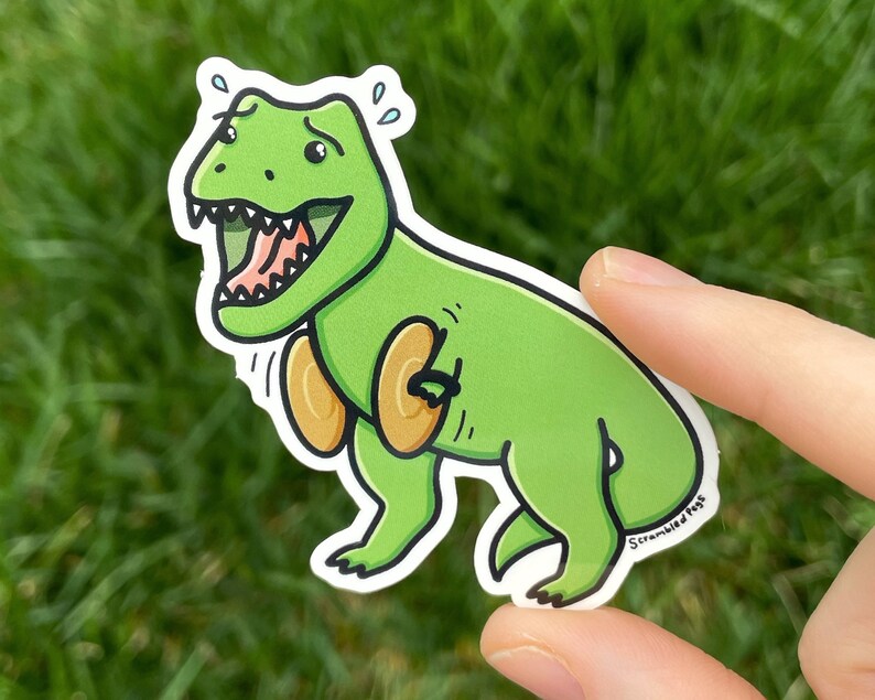 T-rex Playing Cymbals Waterproof Sticker Band Kid Percussion - Etsy