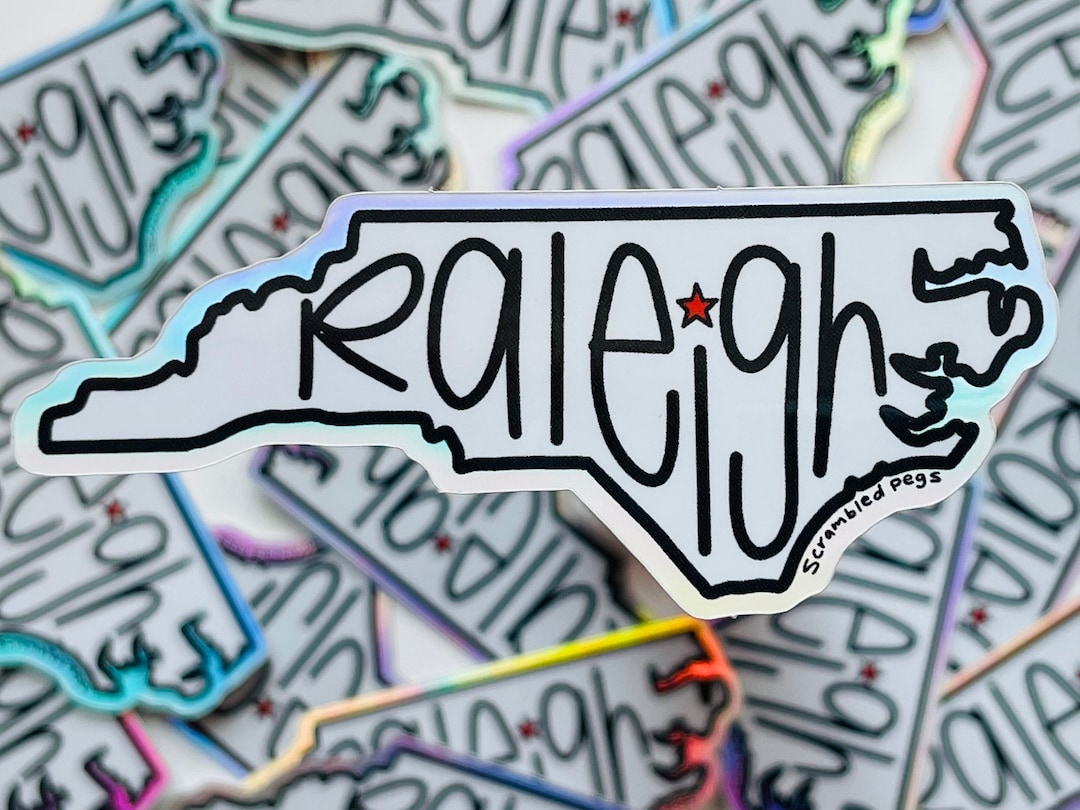Raleigh North Carolina Holographic Waterproof Dishwasher Sticker Laptop ...