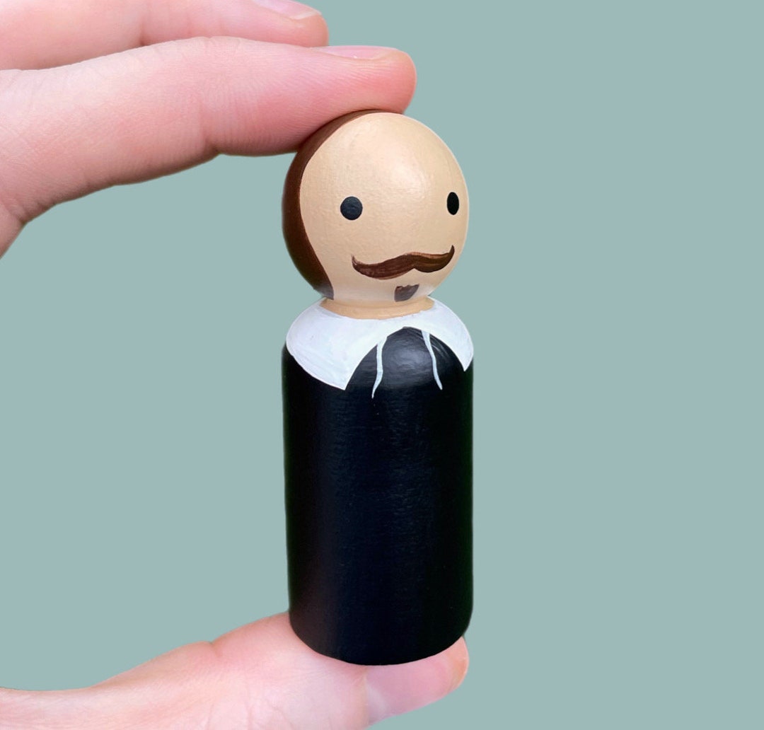 William Shakespeare Wooden Peg Doll People Shakespearian Playwright ...