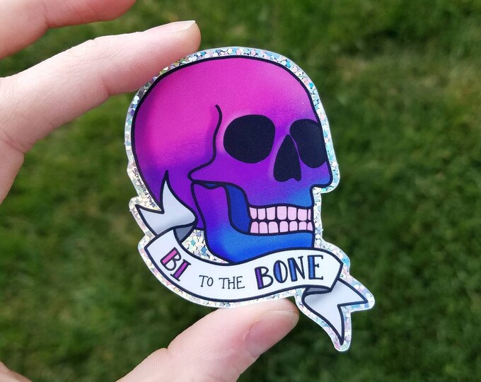 Bi to the Bone sparkle Edition Bisexual Pride Waterproof | Etsy