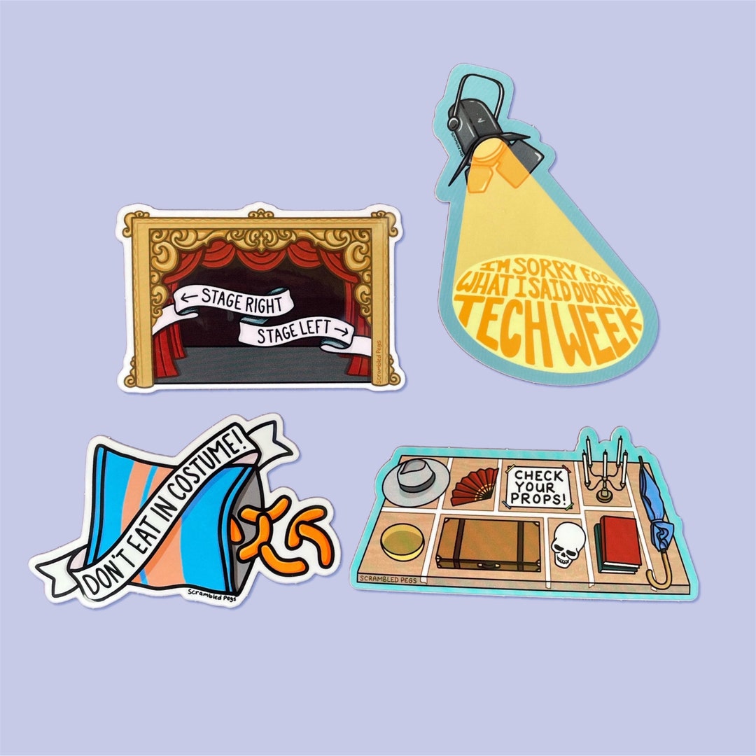 Theatre Sticker Pack Bundle - Theater Kid Tech Week Gift Costume Props ...