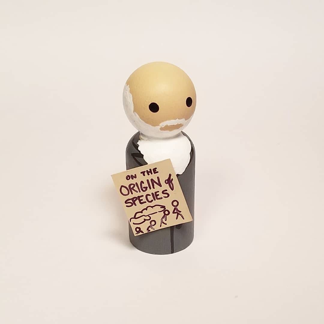 Charles Darwin Wooden Peg Doll Theory of Evolution Origin of Species ...