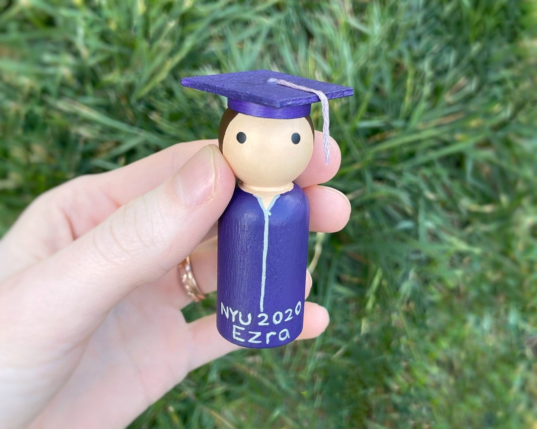 CUSTOM Graduation Cap and Gown Peg Doll People Wooden Dowell Doll ...