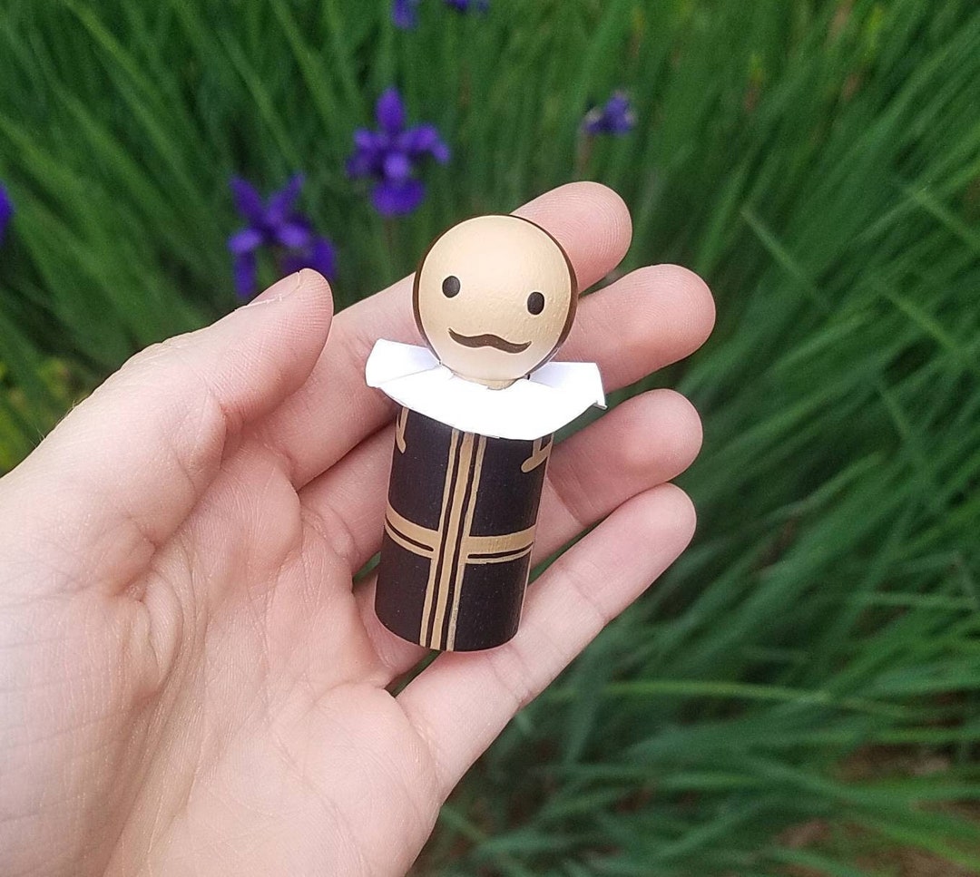 William Shakespeare Wooden Peg Doll People Shakespearian Playwright ...