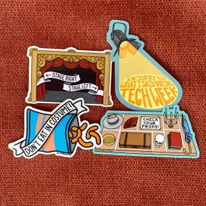 Theatre Sticker Pack Bundle - Theater Kid Tech Week Gift Costume Props ...