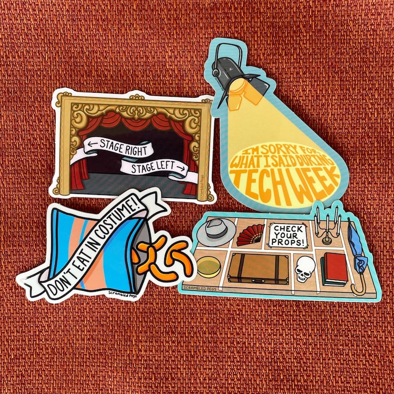 Theatre Sticker Pack Bundle - Theater Kid Tech Week Gift Costume Props ...