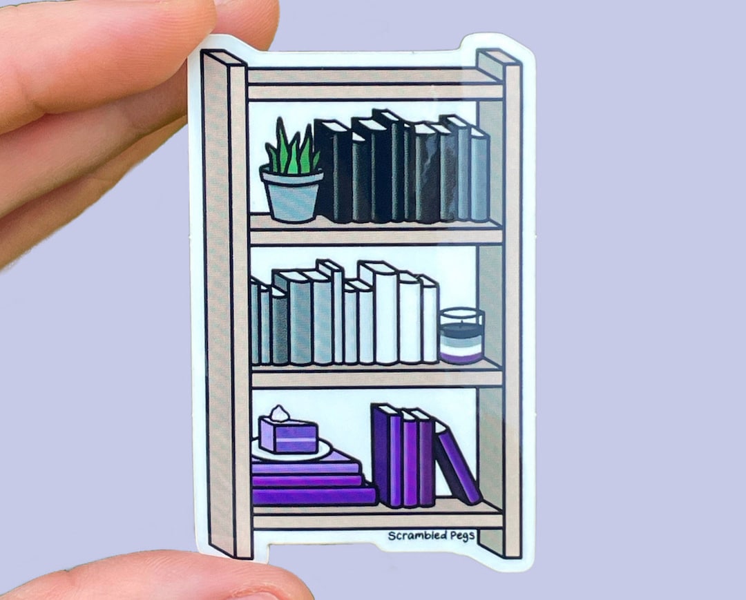 Asexual Pride Bookshelf Sticker Waterproof Dishwasher Safe Ace Subtle ...