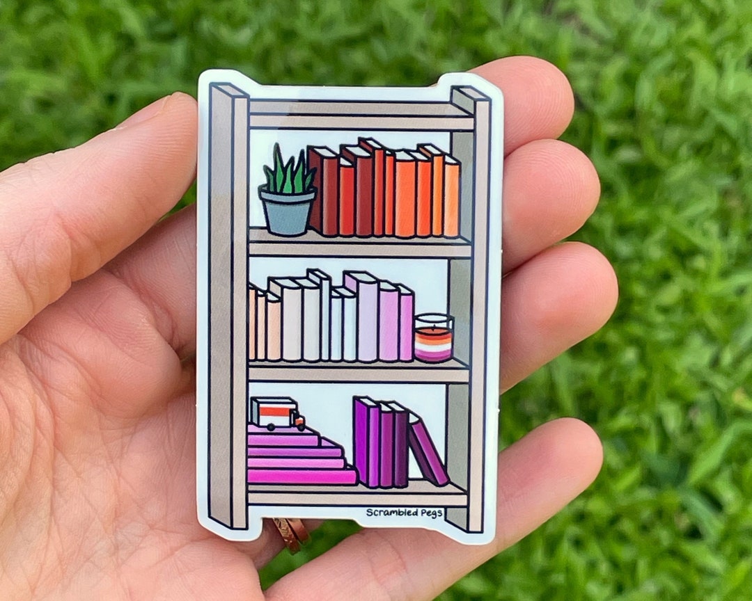 Lesbian Pride Bookshelf Sticker Waterproof Dishwasher Safe Subtle Pride T Water Bottle Laptop