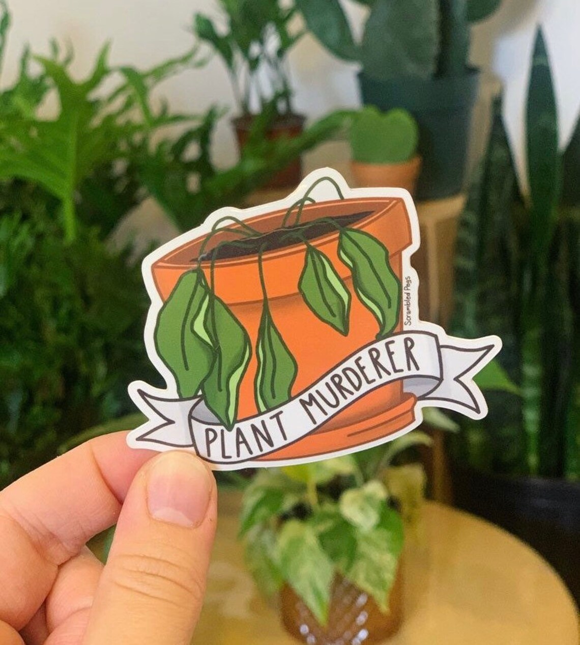 Plant Murderer Waterproof Sticker Banner Quote Laptop Decal | Etsy