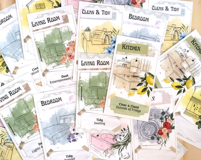 Editable Chore Cards for Kids Printable Cleaning Tasks - Etsy Canada