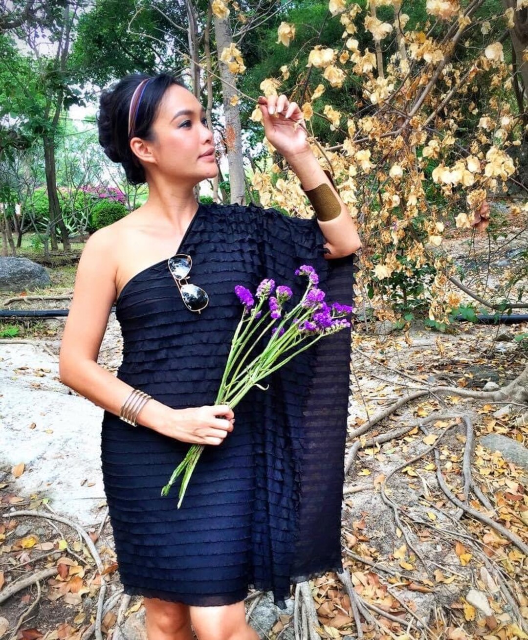 Black Raffle Fabric One Shoulder Short Dress Cocktail Dress All SIZE - Etsy