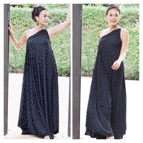 Dark Brown One Shoulder Evening Long Dress Elegance All Size - Etsy