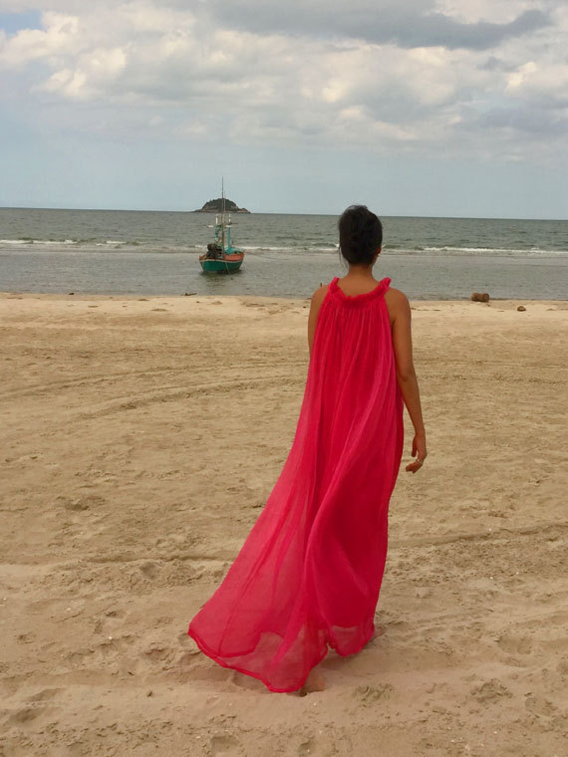 Pink Chiffon Beach Evening Long Maxi Sun Dress All Size - Etsy